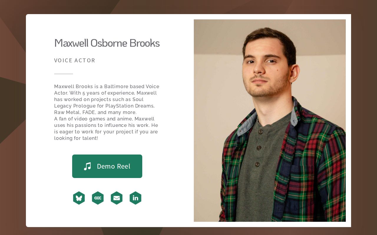 Maxwell Brooks - Voice Actor